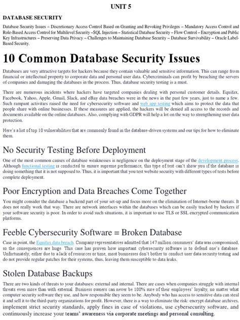 Unit 5 Dbp Pdf Databases Security