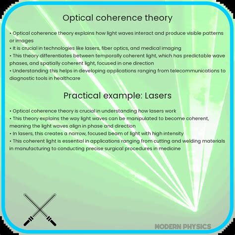 Optical Coherence Theory Wave Analysis Imaging Precision