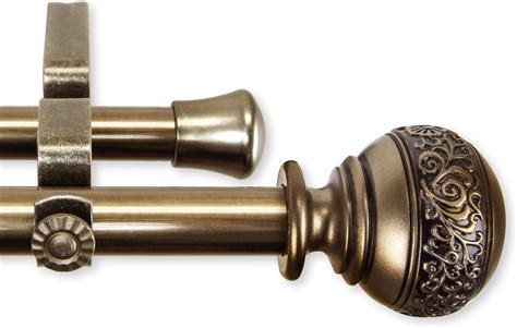 Aandf Rod Decor Nadeen Double Curtain Rod 66 120 Inch