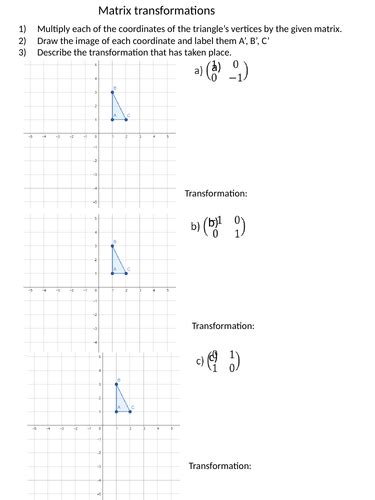 Matrix Transformations L2 Further Maths Teaching Resources