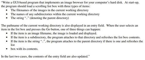 Solved Write A Gui Based Program That Implements An Image