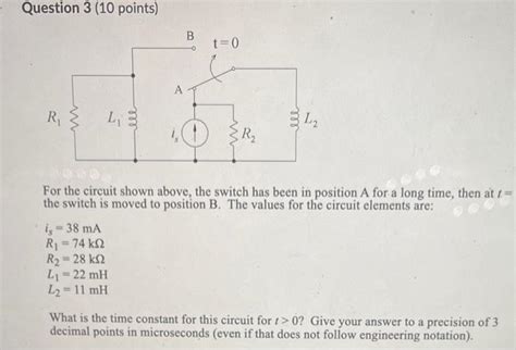 Solved Question 3 10 Points For The Circuit Shown Above