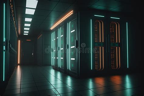 Server Racks In Computer Network Security Server Room Data Center Big