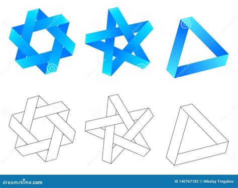 Impossible Geometry Letters Impossible Shape Font Cartoon Vector