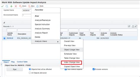 Reviewing Impact Analysis Using The Dashboard On The Web Client