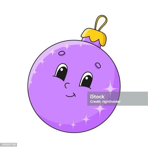 크리스마스 공입니다 귀여운 캐릭터 다채로운 벡터 일러스트레이션입니다 만화 스타일입니다 흰색 배경에 격리 디자인 요소입니다 디자인