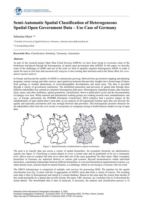Pdf Semi Automatic Spatial Classification Of Heterogeneous Spatial Open Government Data Use