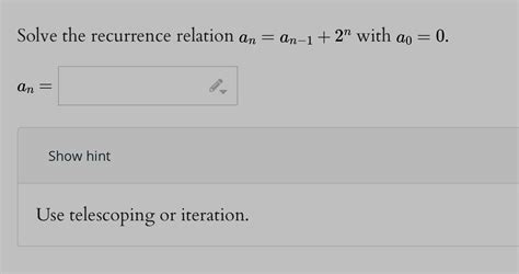 solved solve the recurrence relation an an−1 2n with a0 0