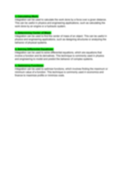 SOLUTION Integration Notes With Formulae And Theory Studypool