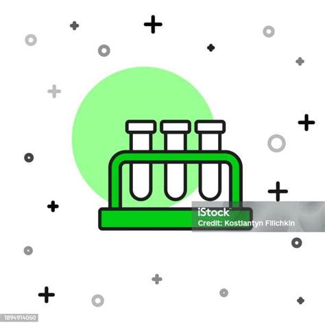 흰색 배경에 격리 된 윤곽 선명 한 테스트 튜브 및 플라스크 화학 실험실 테스트 아이콘 실험실 유리 제품 기호 벡터 가득 찬에 대한 스톡 벡터 아트 및 기타 이미지 Istock