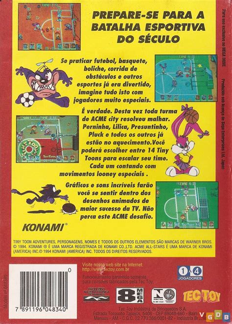 Tiny Toon Adventures Acme All Stars Vgdb Vídeo Game Data Base