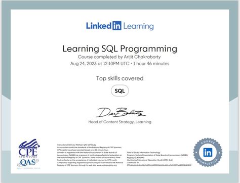 Arijit Chakraborty On Linkedin Btgroup Linkedinlearning Sql