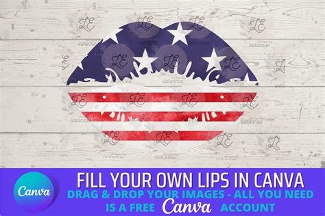 CANVA Drag And Drop Lips Template Editable Frames 3 Styles Etsy