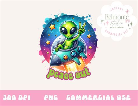 Peace Out Alien Sassy Alien Clipart Sarcastic Alien Clipart Sarcasm