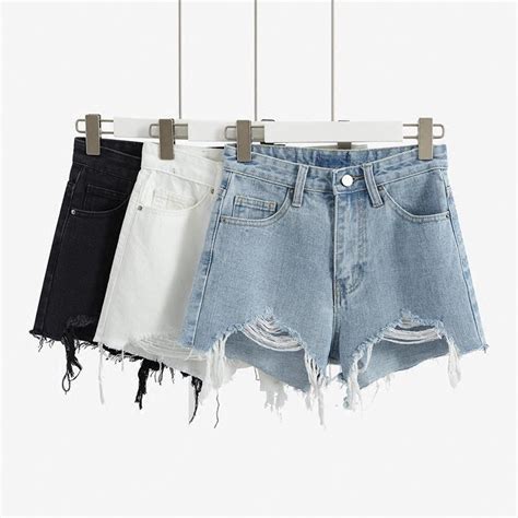 S 5xlส่งไวจากไทยกางเกงยีนขาสั้น เอวสูง สไตล์เกาหลี สำหรับผู้หญิง 852 Yuan168138 Thaipick