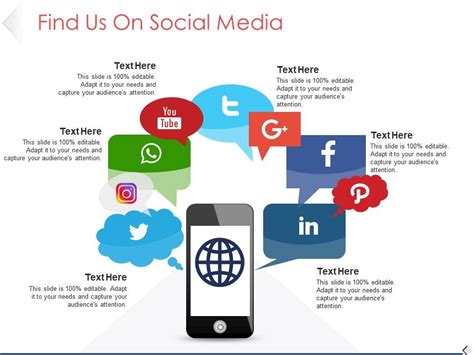 Find Us On Social Media Powerpoint Slide Influencers Template 1 Powerpoint Shapes Powerpoint
