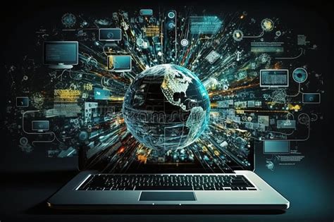 World Globe Business Laptop Communication Internet Web Stock Illustration Illustration Of