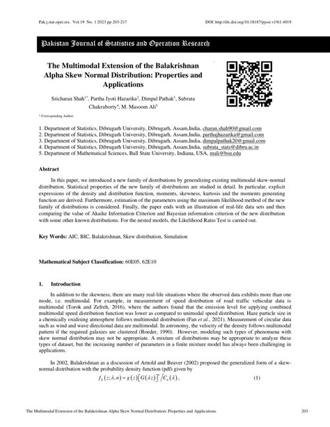 Pdf The Multimodal Extension Of The Balakrishnan Alpha Skew Normal Distribution Properties