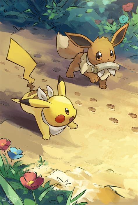 Pikachu And Eevee Pokemon Drawn By Yamaori Hakkentai Pokedan Danbooru