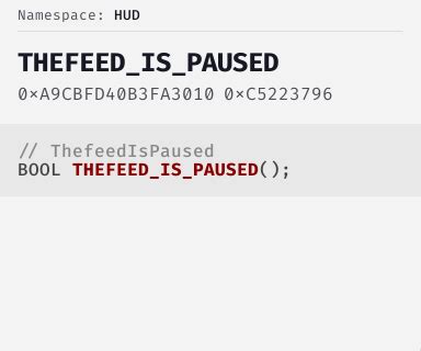ThefeedIsPaused FiveM Natives Cfx Re Docs