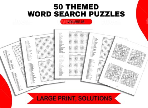 1000 Word Search Puzzles With Solutions Printable Word Game Bundle