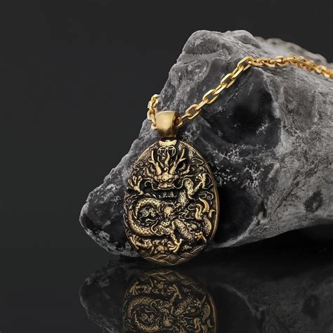 Chinese Dragon Necklace Silver Dragon Necklace Symbol Of Power