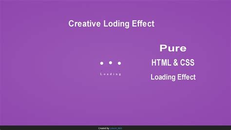 Creative Loading Effect Pure Html And Css Youtube