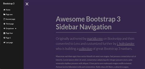 Awesome Bootstrap 3 Sidebar Navigation Bootstrap Themes