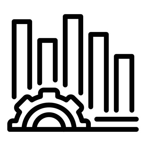 Gear Graph Icon Outline Vector Work Process 24240429 Vector Art At