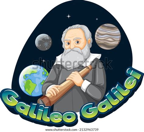 Portrait Galileo Galilei Cartoon Style Illustration Stock Vector Royalty Free 2132963739