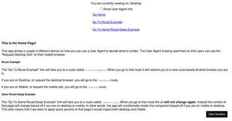 User Agent Hook Codesandbox