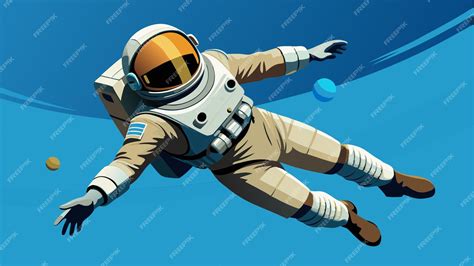Photorealistic Image Of An Astronaut Pretending To Float On His Back In
