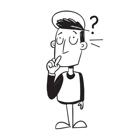 A Cartoon Drawing Of A Man With A Finger Pointing At Something