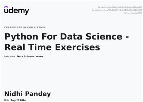 Nidhi Pandey On Linkedin Datascience Python Learning Udemy