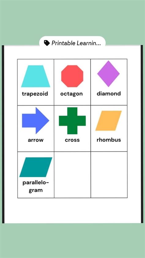 Printable Shapes Flashcards School Kindergarten Printable Shapes