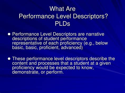 PPT Performance Level Descriptors PowerPoint Presentation Free Download ID