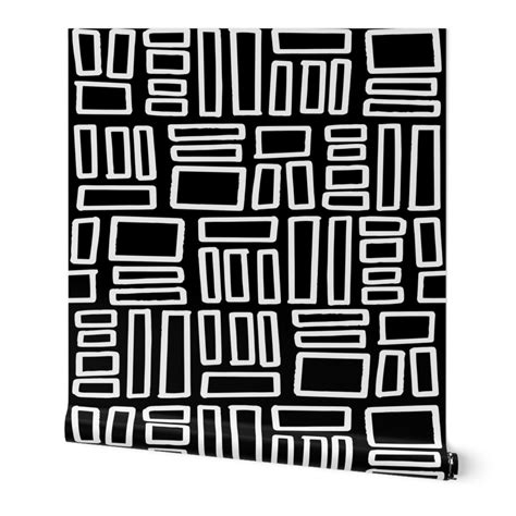 Rough Rectangles Hand Drawn Abstract Wallpaper Spoonflower