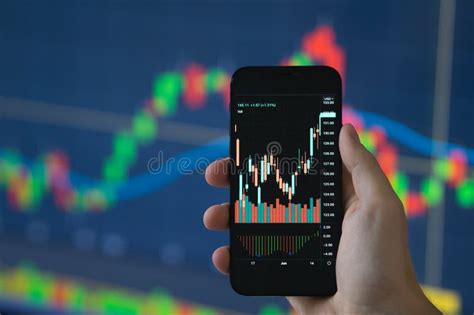 Close Up Shot Of Real Time Stock Trading On Smartphone Stock Image