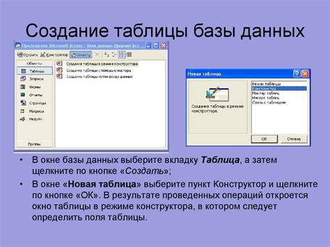 Создание базы данных Создание таблицы с помощью конструктора презентация онлайн