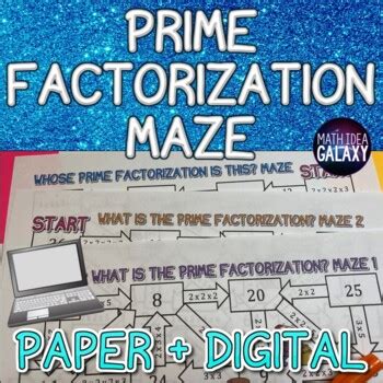 Prime Factorization Digital Activity Maze By Idea Galaxy TPT