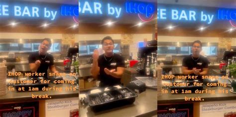 Ihop Server Goes Off On A Customer For Having To Work On His Break