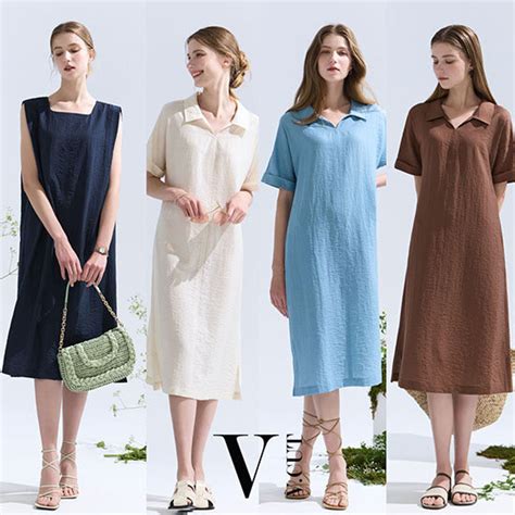 카드 5할인 런칭가 59900원 브이컷 여성 린넨 올데이 원피스 2종