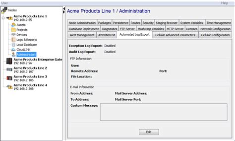 automated log export