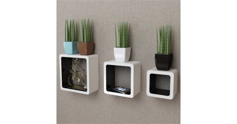 Rafturi De Tip Cub Din Mdf Pentru Caridvd Uri Alb Negru 3 Buc