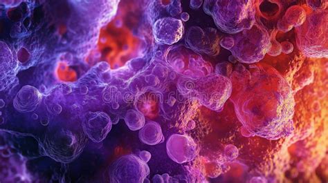 Microscopic Image Of Organic Cells Showcasing Intricate Biological Structures And Vibrant