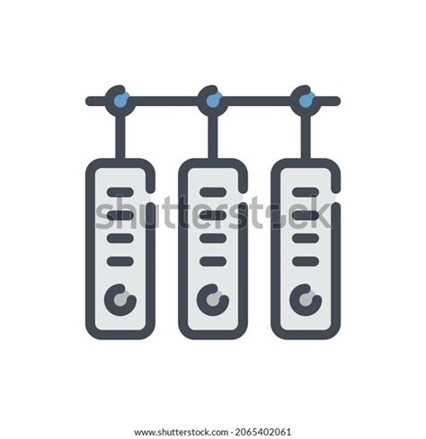 Server Database Color Line Icon Datacenter Stock Vector Royalty Free