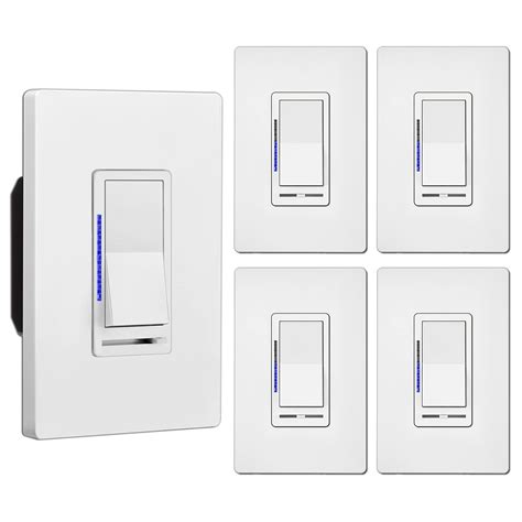 BESTTEN 5 Pack Digital Dimmer Switch With LED Indicator Single Pole Or 3 Way For Dimmable LED