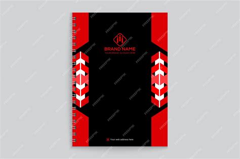 Premium Vector Red Color Notebook Cover Mockup