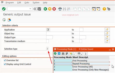 Output Type Repeat Processing