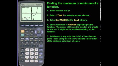 How To Find The Maximum Or Minimum On The Ti Graphing Calculatoravi